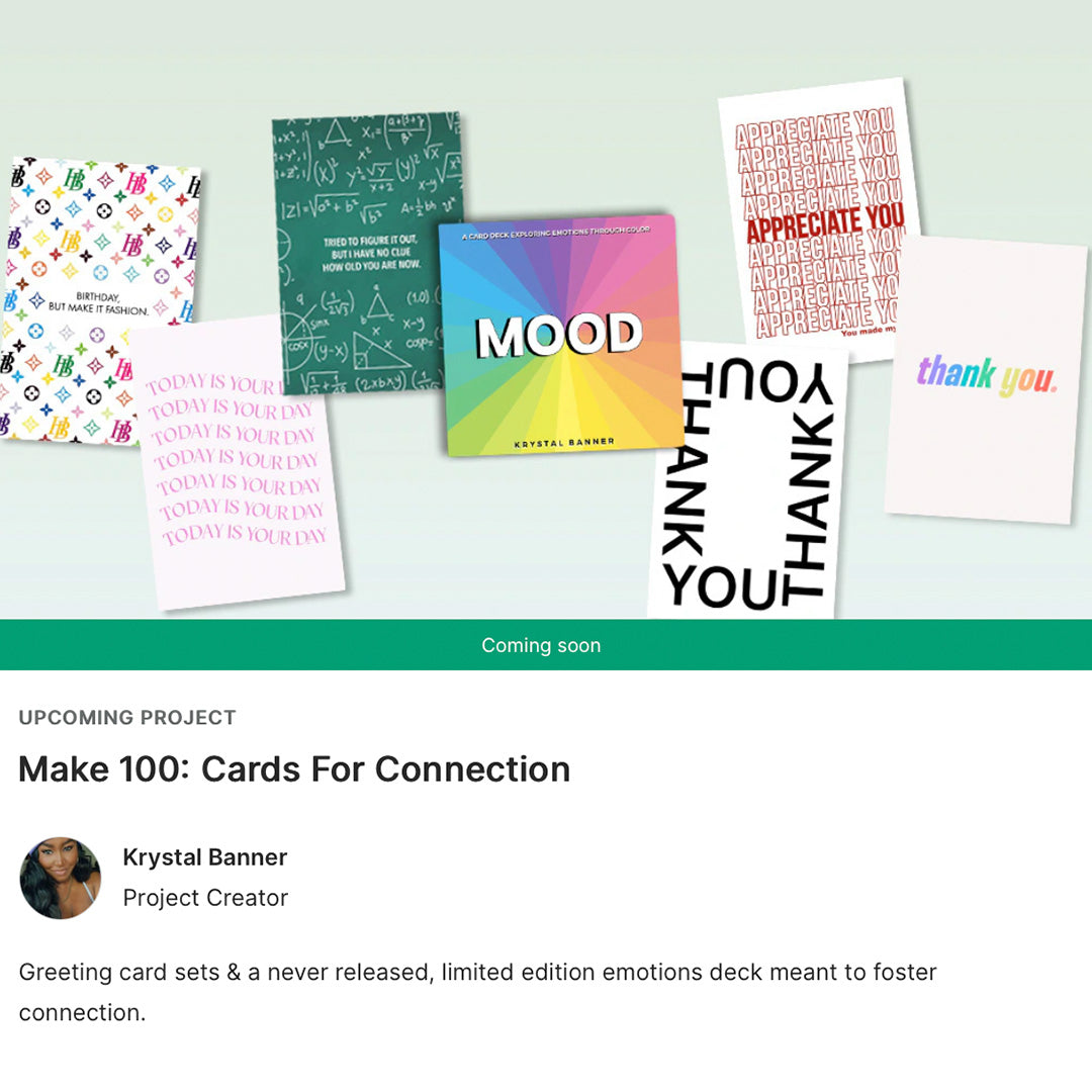Kickstarter Make 100: Cards For Connection now live! – Kaleidadope